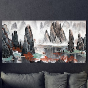 Chinese Landscape Canvas Print Ready to Hang Traditional Asian Art - Etsy