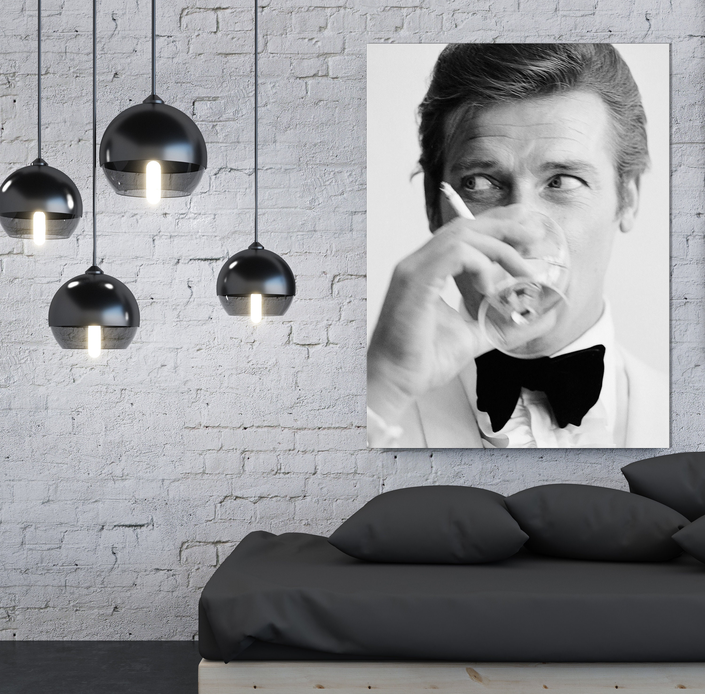 Roger Moore James Bond Martini Shaken Not Stirred Cigarette Photograph ...