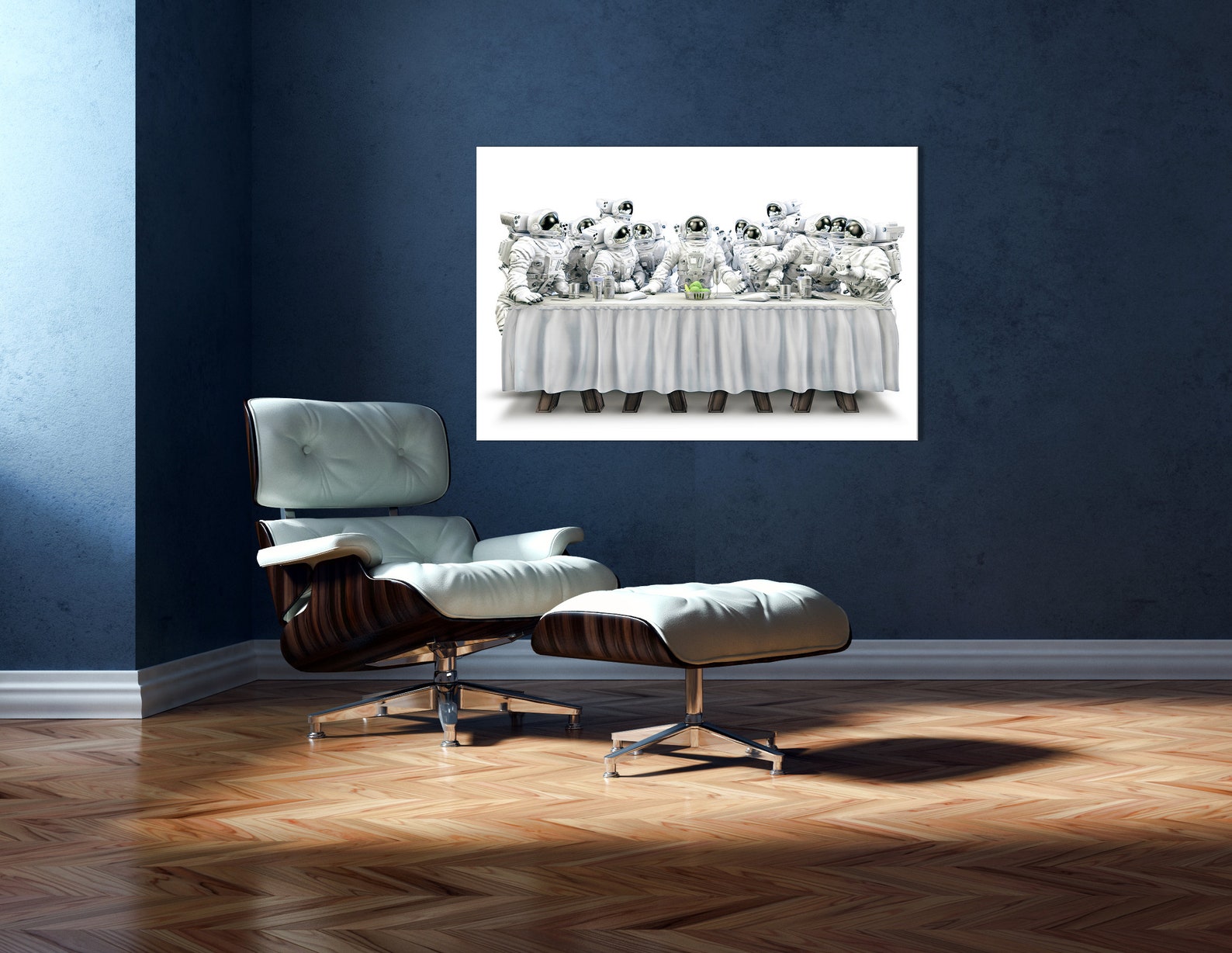 Space Last Supper Canvas Print Surreal Whimsical Dining Room - Etsy