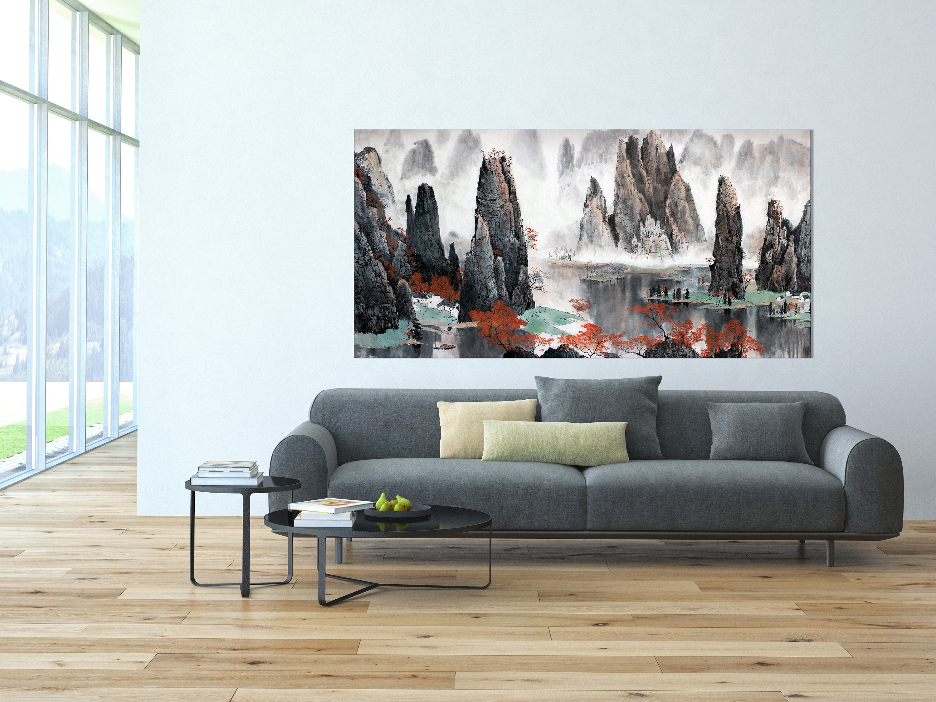 Chinese Landscape Canvas Print Ready to Hang Traditional Asian - Etsy