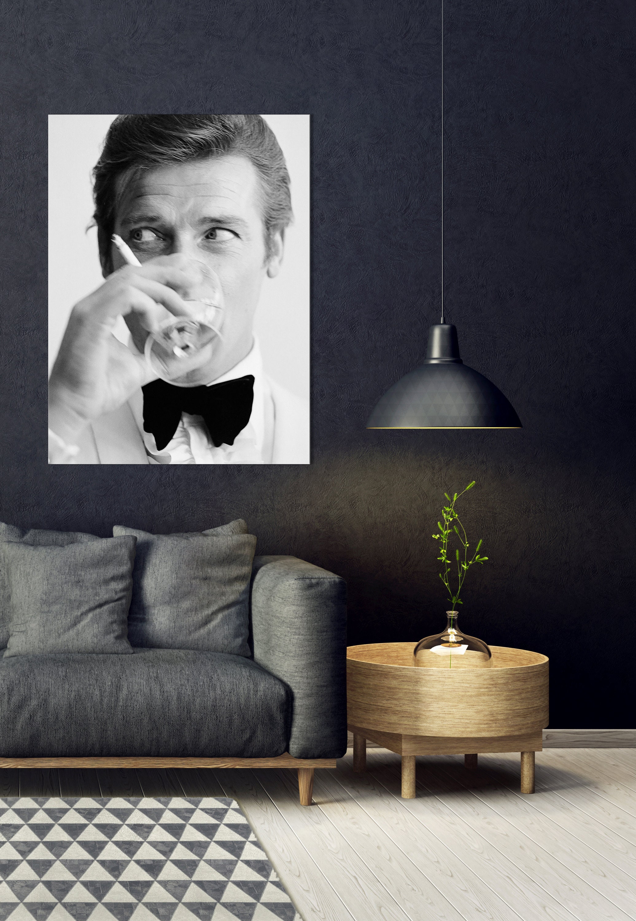 Roger Moore James Bond Martini Shaken Not Stirred Cigarette Photograph ...