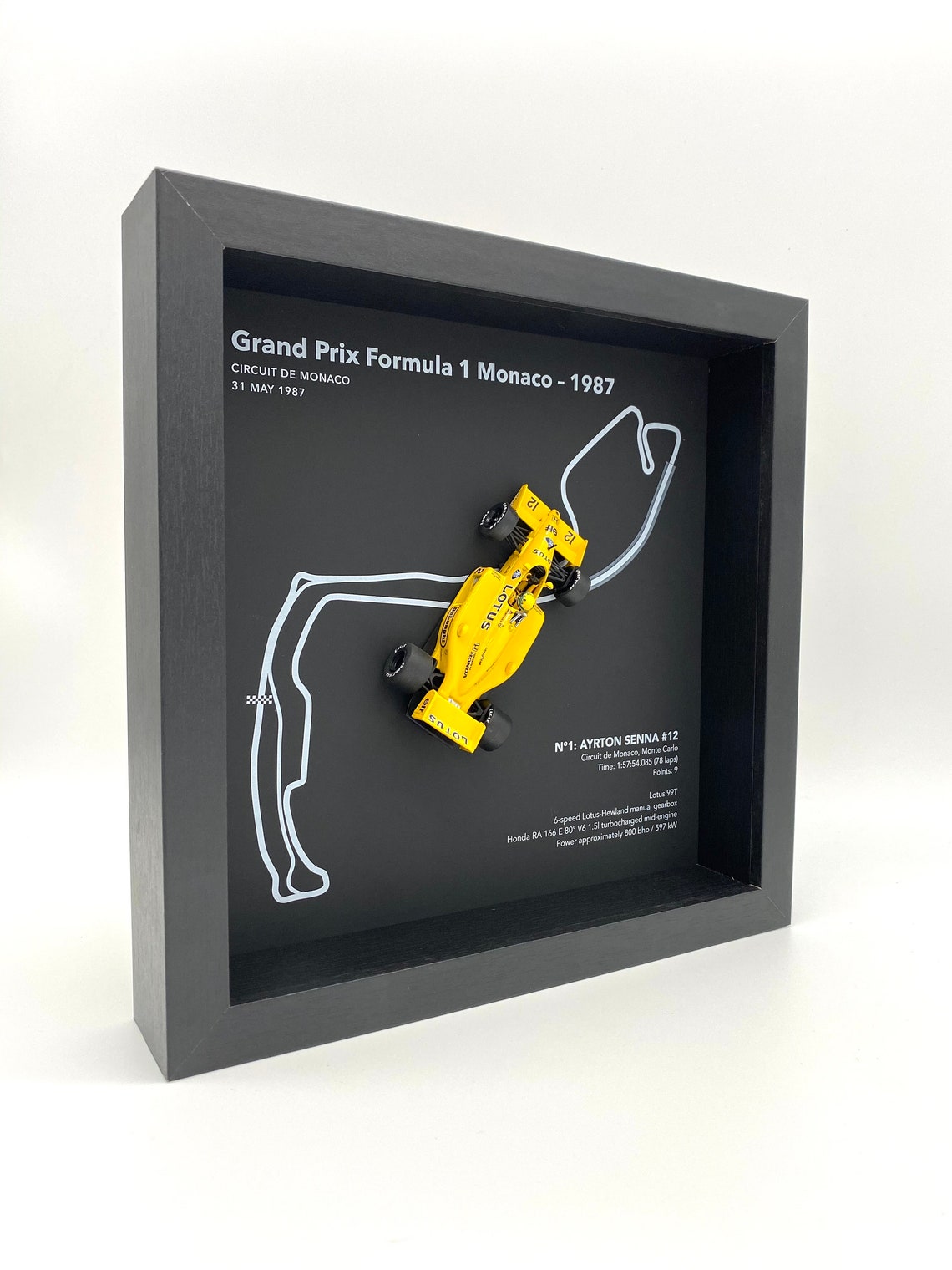 Ayrton Senna GP F1 Monaco 1987 3D Frame - - Etsy