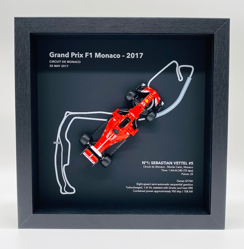 Sebastian Vettel GP F1 Monaco 2017 3D Frame - Etsy