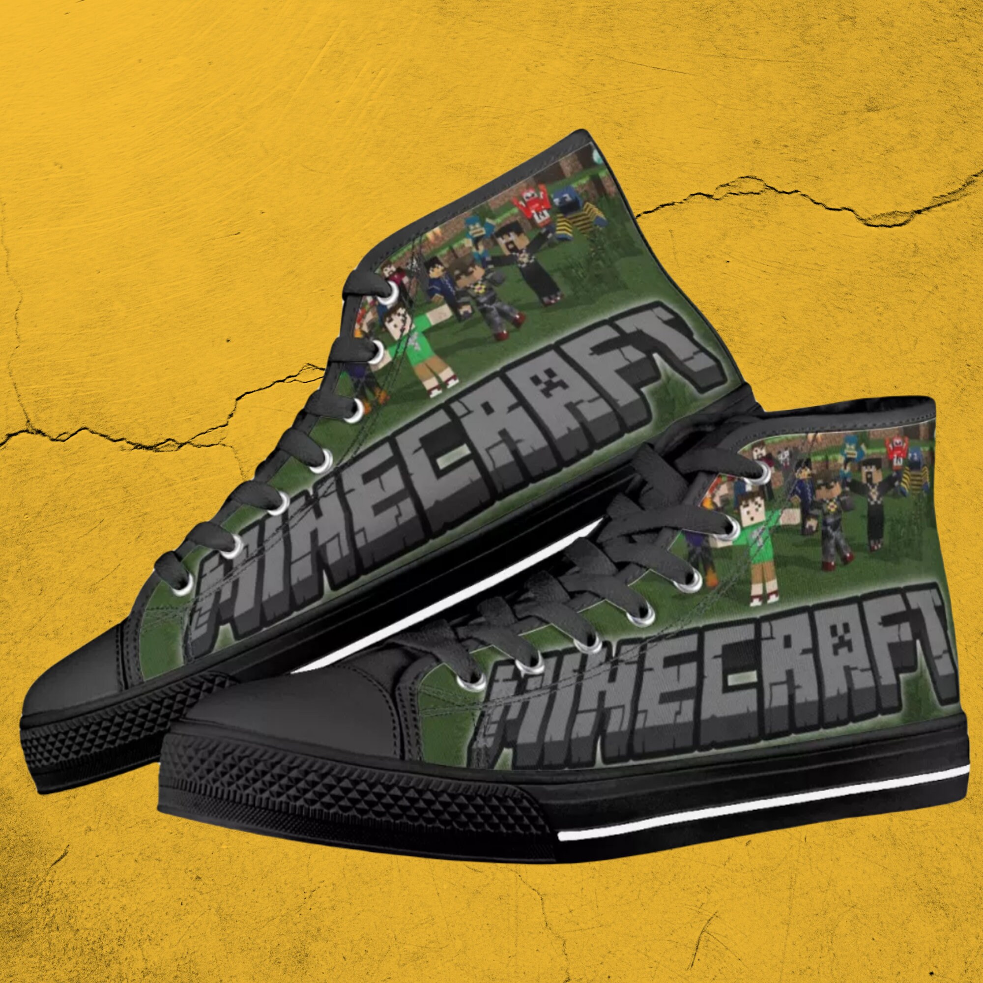 Minecraft shoes. Minecraft high tops sneakers. Men's | Etsy