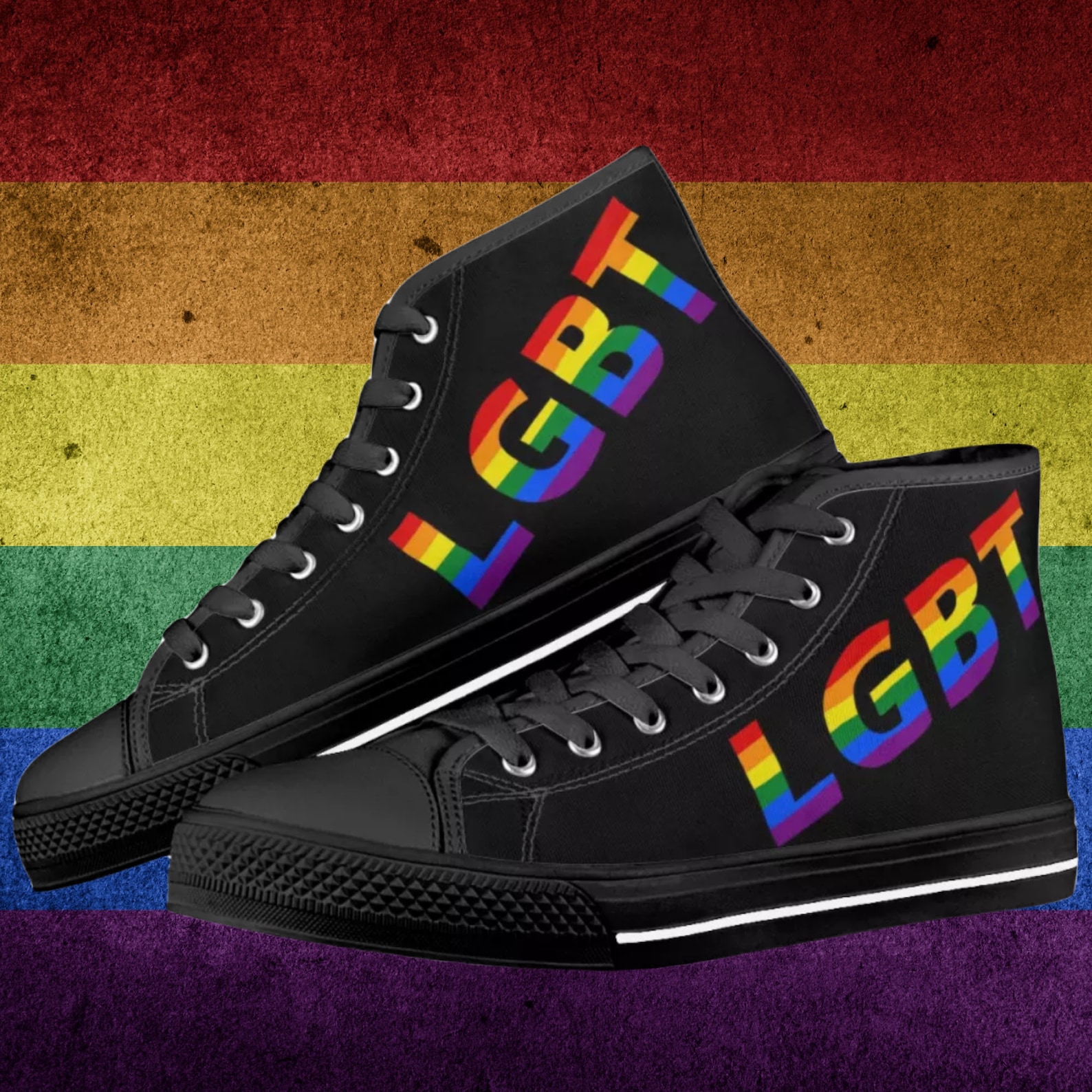 LGBT shoes. LGBT high tops Pride sneakers. Look like | Etsy