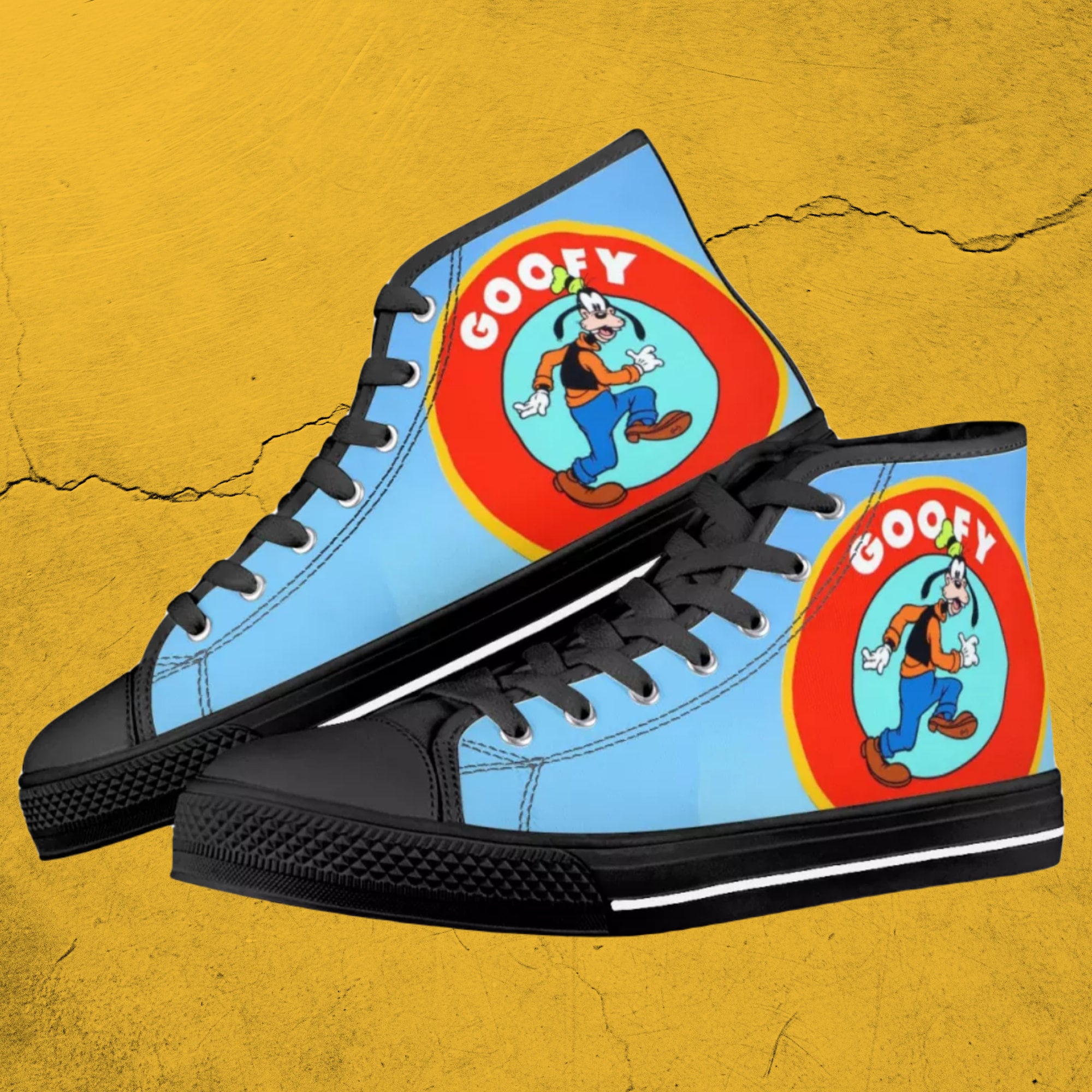 Goofy shoes. Mickey mouse high tops Disney sneakers. | Etsy