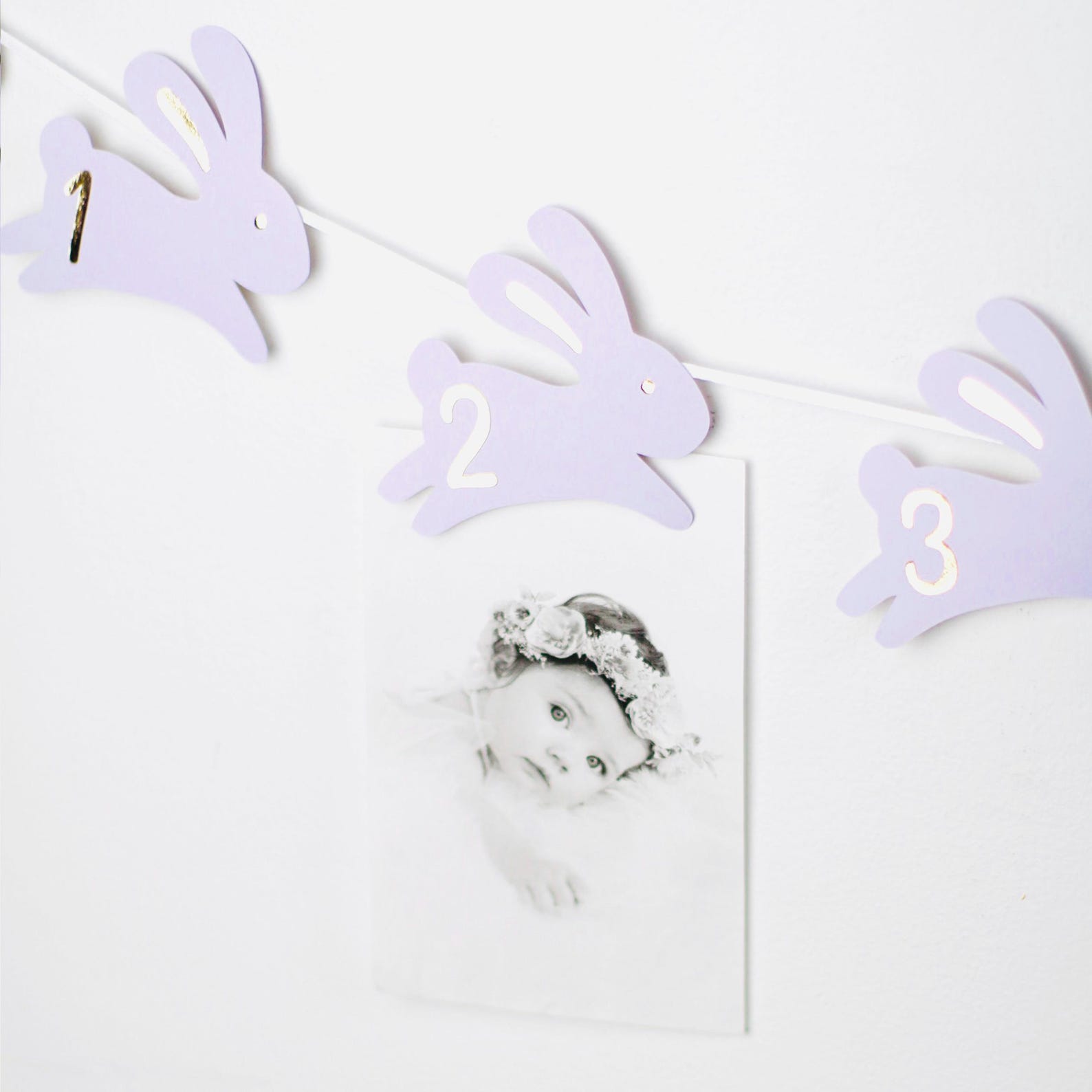 Bunny Cake Topper, Bunny Photo Banner. 1st Birthday Girl. Some Bunny is ...