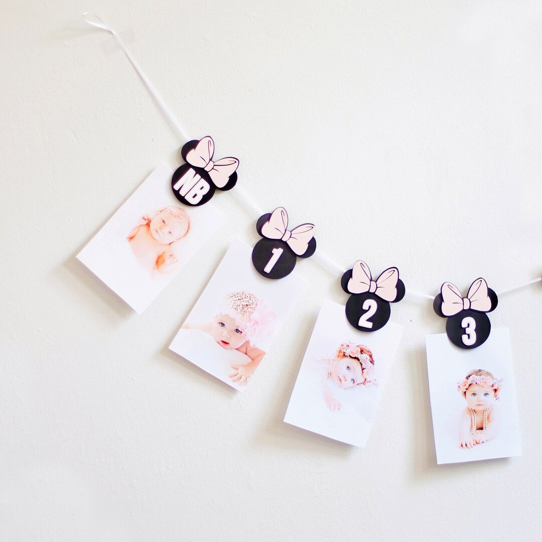 Minnie Photo Banner, Monthly Photo Banner, Minnie First Birthday ...