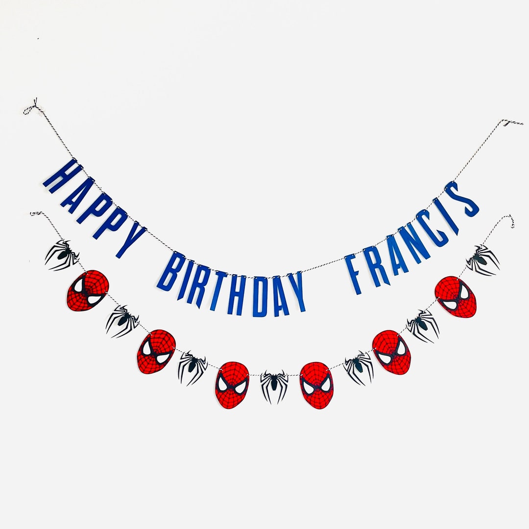 Personalized Spiderman Banner, Spiderman Birthday, Spiderman Garland ...