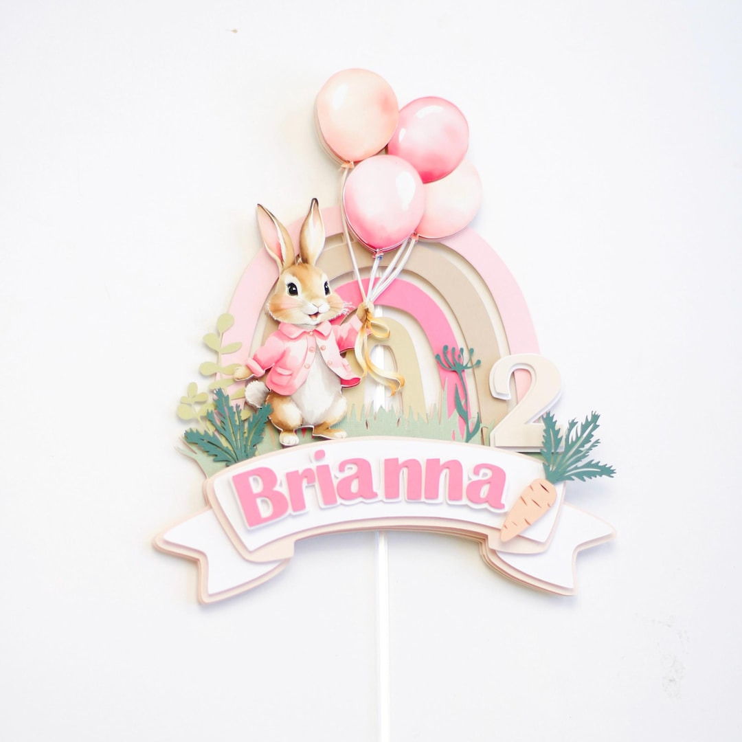 Peter Rabbit Cake Topper, Bunny Cake Topper, Peter Rabbit 1st Birthday ...