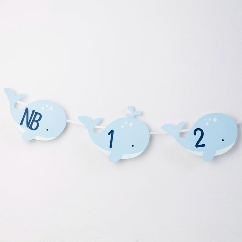 Whale Photo Banner, Photo Banner, Boy First Birthday Decor, Milestone ...