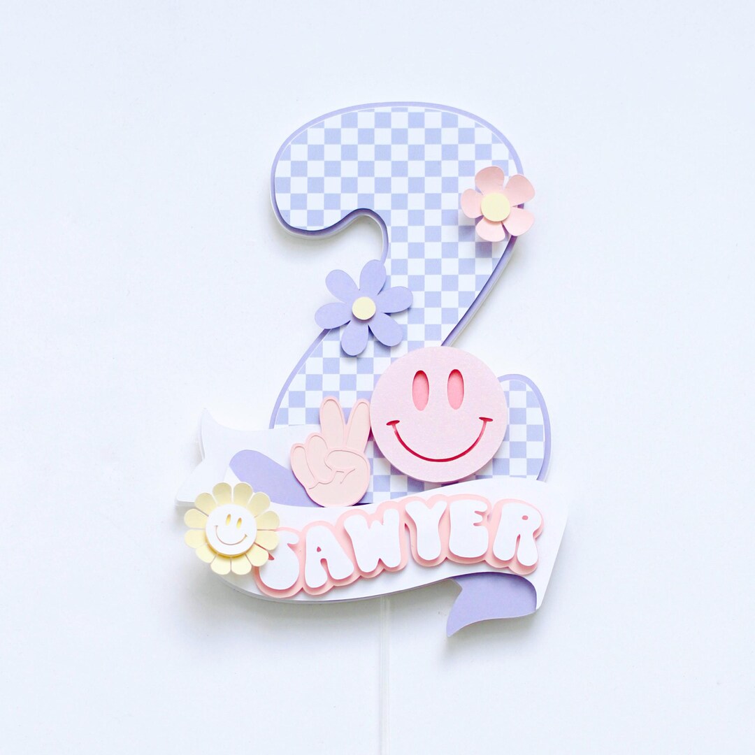 Happy Face Cake Topper, Smiley Face Cake Topper, One Happy Girl ...