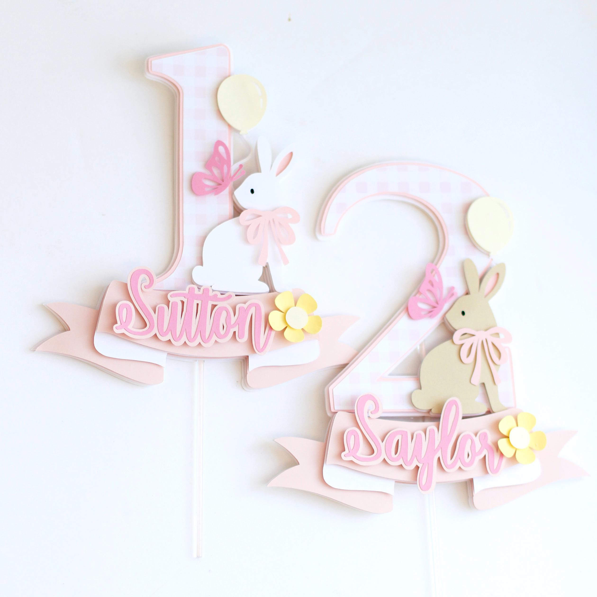 Bunny Cake Topper, Easter Cake Topper, Some Bunny is One - Etsy