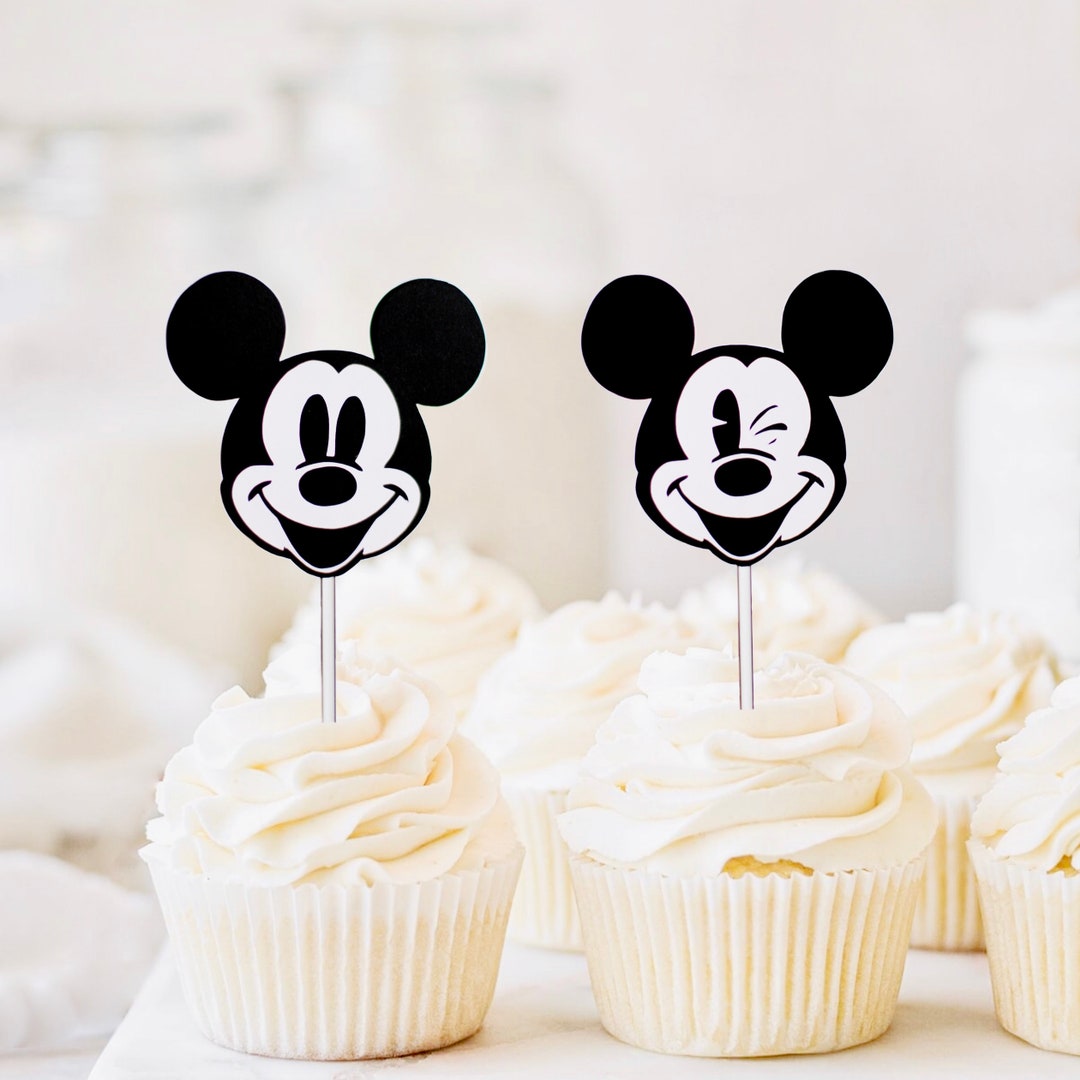 Modern Mickey Mouse Cupcake Topper, Mickey Mouse Cupcake Topper, Mickey ...