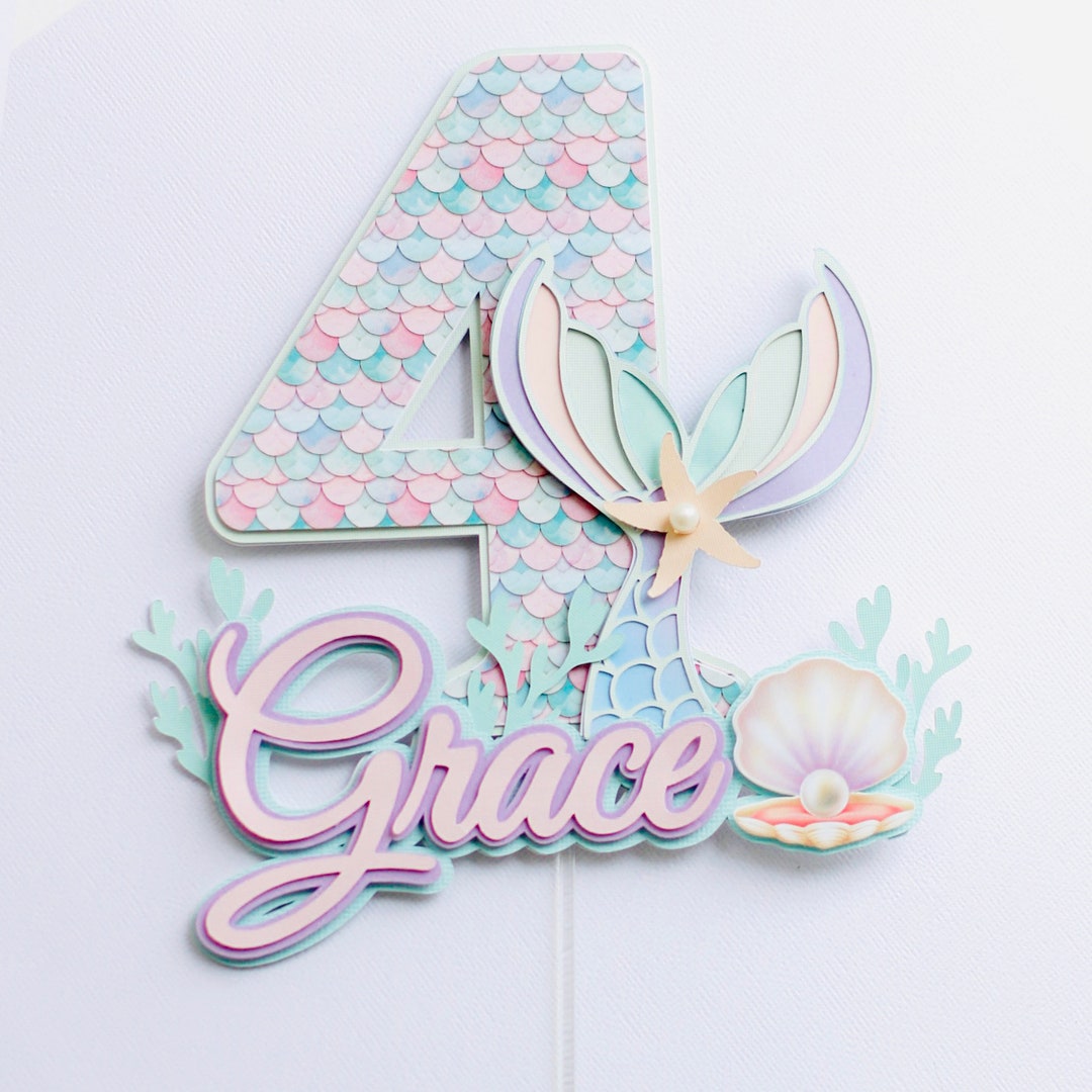 Mermaid Cake Topper, Under the Sea Party, Mermaid Party, Mermaid Theme ...