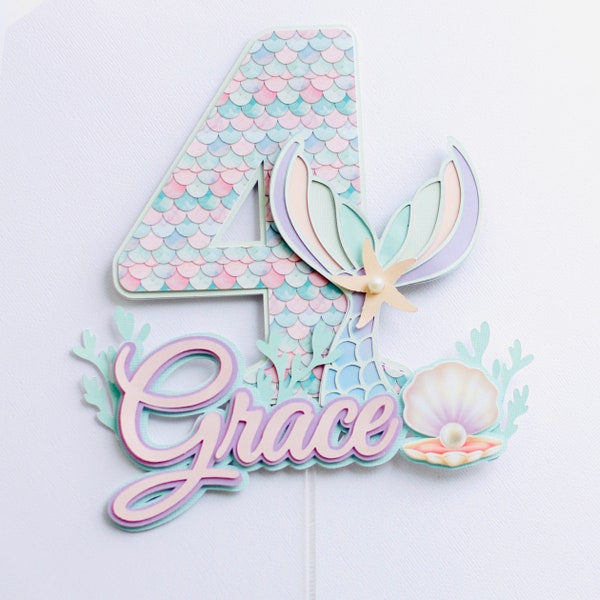Mermaid Cake Topper - Etsy