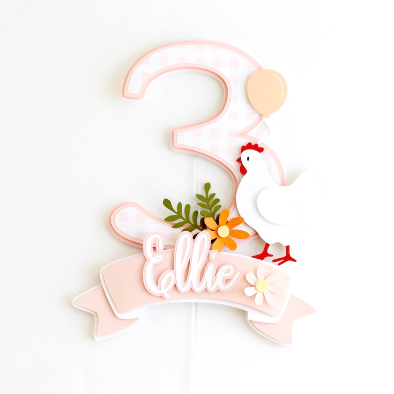 Chicken Cake Topper, Custom Chicken Cake Topper, Farm Cake Topper ...