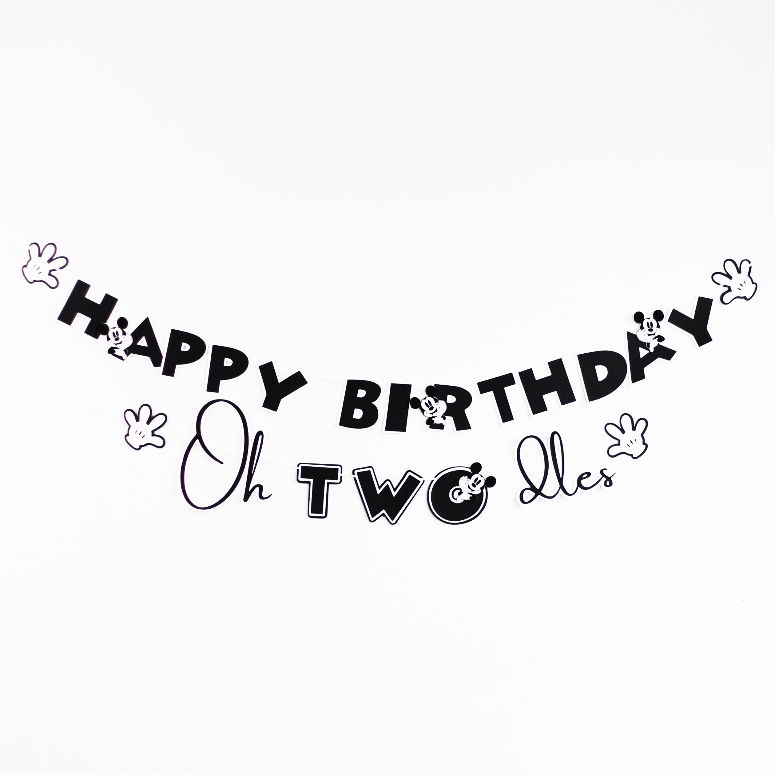 Black and White Oh Twodles Banner, Oh Twodles Party Decorations, Boy ...