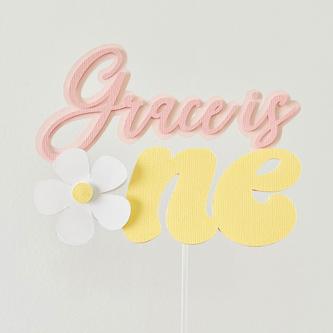 Groovy One Cake Topper With Personalized Name, First Birthday Cake ...