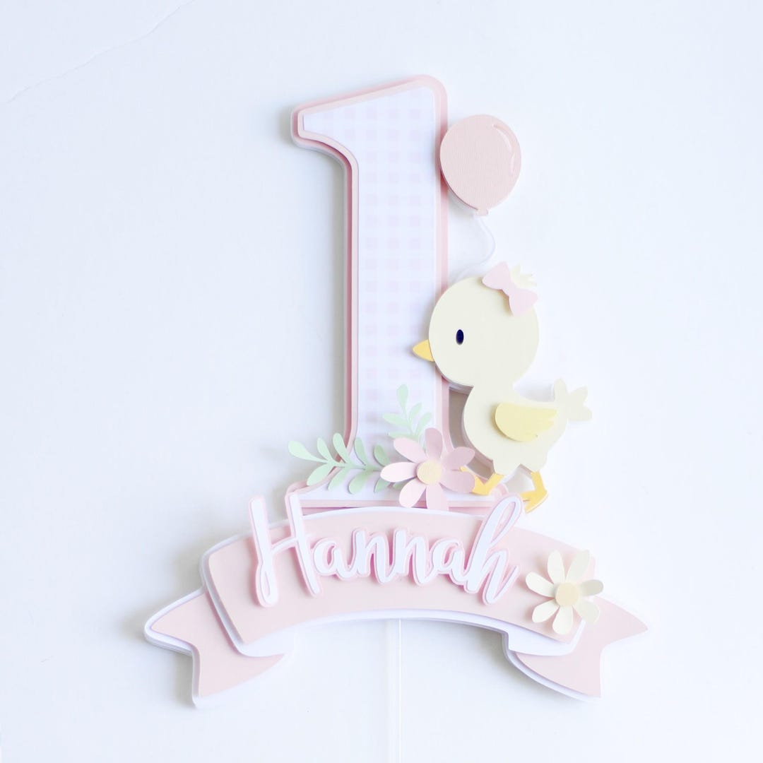 Chicken Cake Topper, Chick Cake Topper, Chicks First Birthday, Farm ...