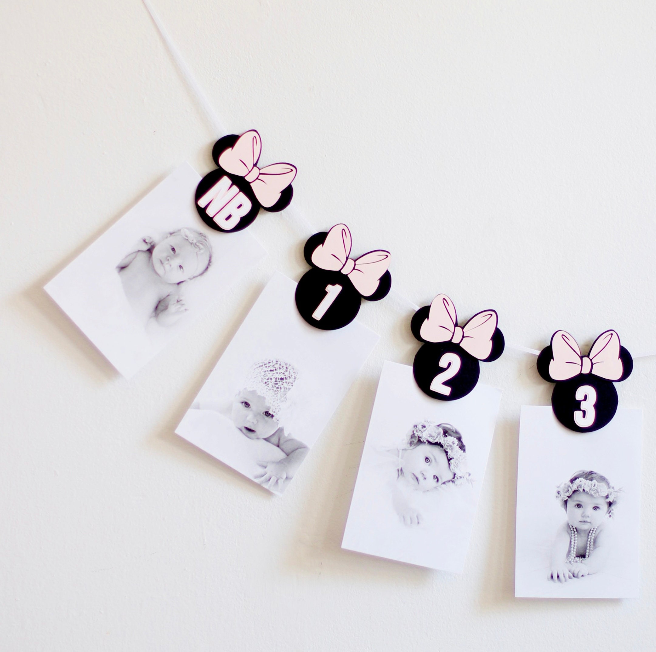 Minnie Photo Banner, Monthly Photo Banner, Minnie First Birthday ...