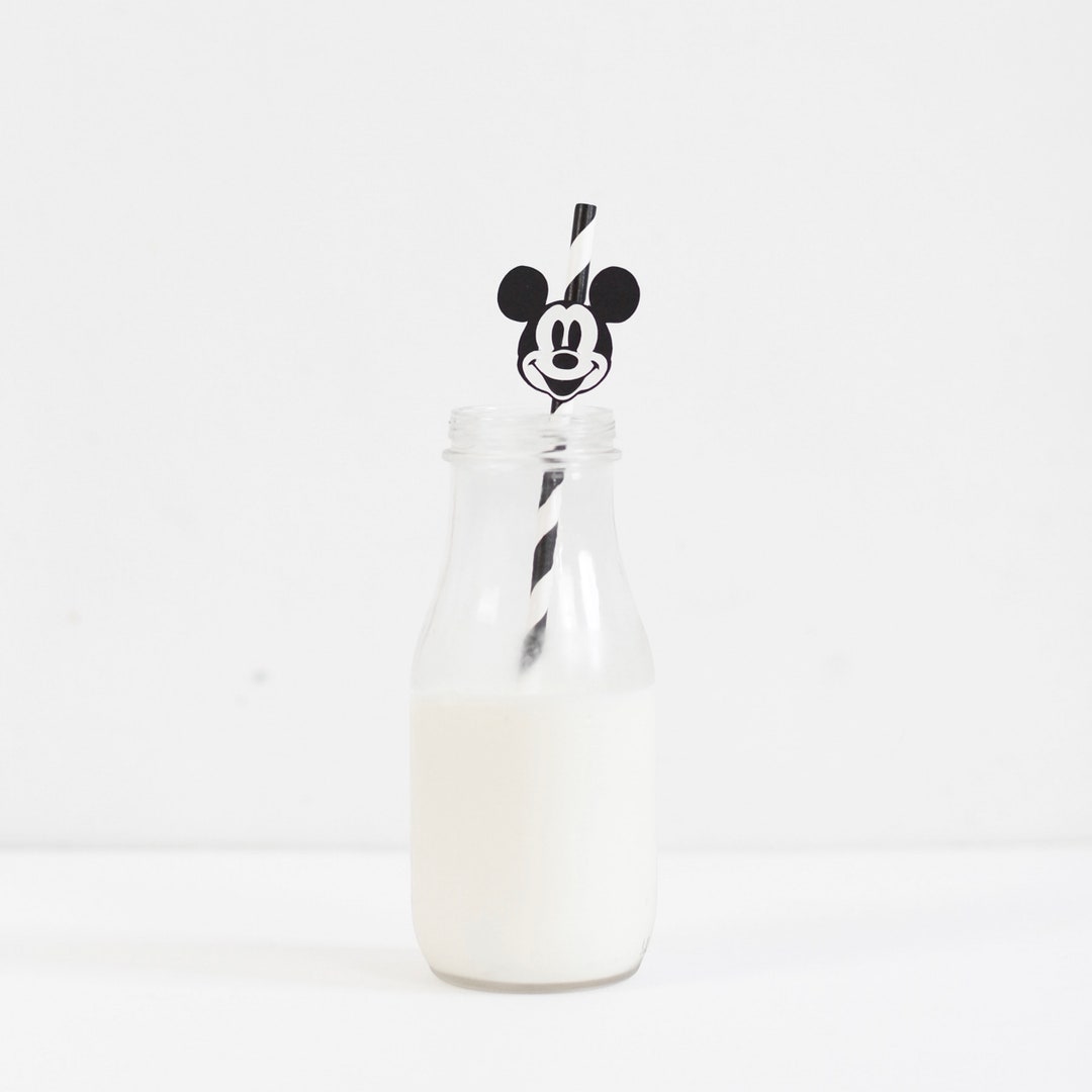 Mickey Mouse Paper Straws, Black and White Mickey Mouse Theme, Mickey ...
