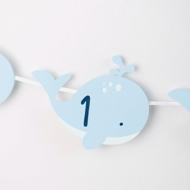 Whale Photo Banner, Photo Banner, Boy First Birthday Decor, Milestone ...