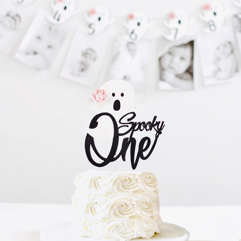 Spooky One, Pink First Birthday Ghosts Banner, Spooky Banner, Halloween ...