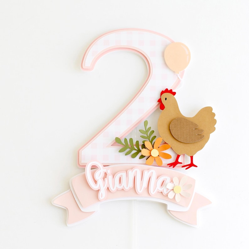 Chicken Cake Topper, Custom Chicken Cake Topper, Farm Cake Topper ...