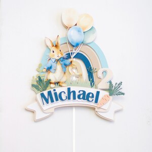 Peter Rabbit Cake Topper, Bunny Cake Topper, Peter Rabbit 1st Birthday ...