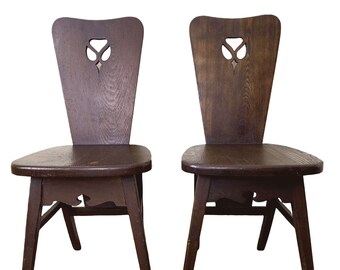 Antique Hand Carved Wood Chairs - Etsy