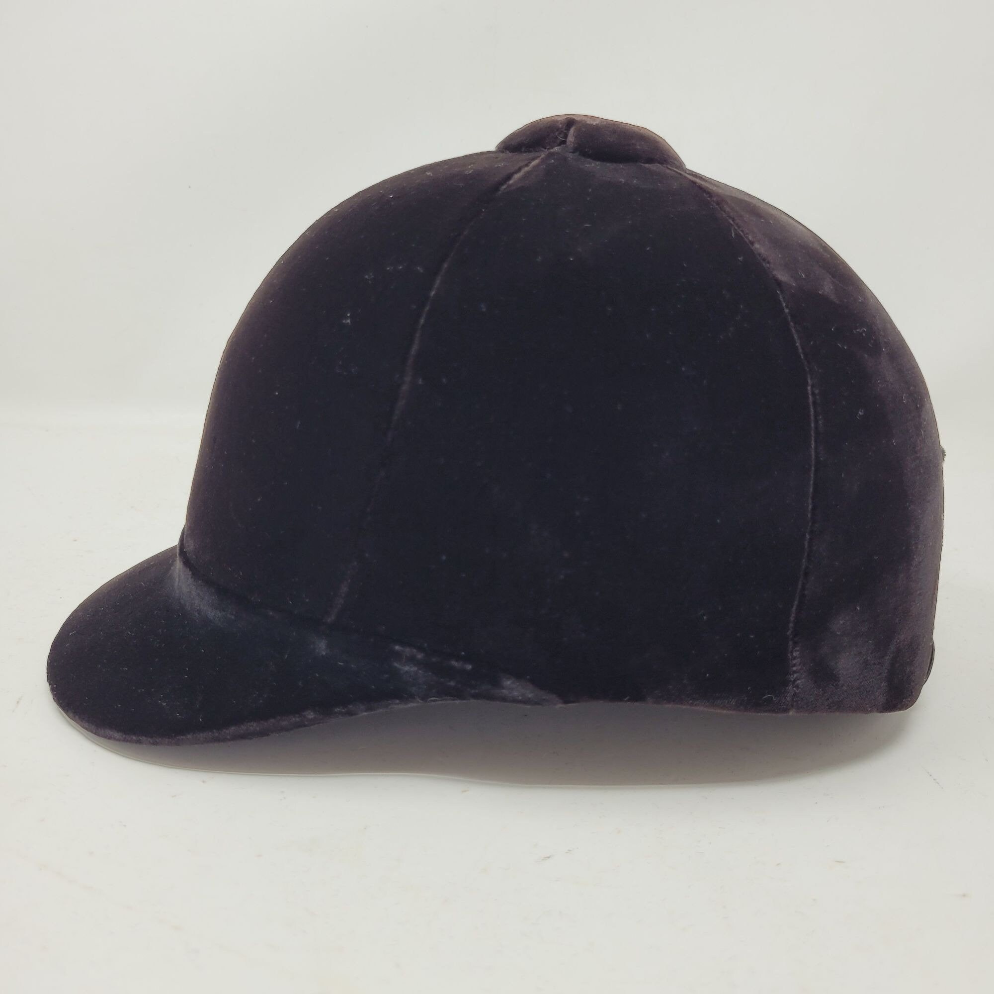 Vintage English Riding Helmet Black Velvet Equestrian Hunt Cap Size 6 3 ...