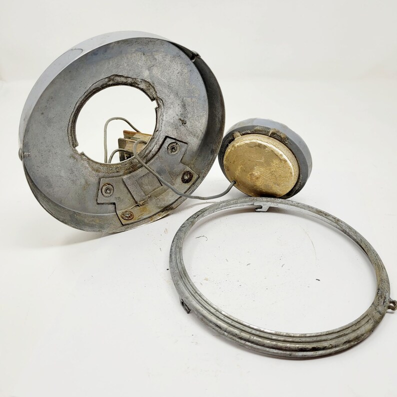 Vintage Raydyot Metal Fog Light Housing No Glass Plastic Center Auto ...