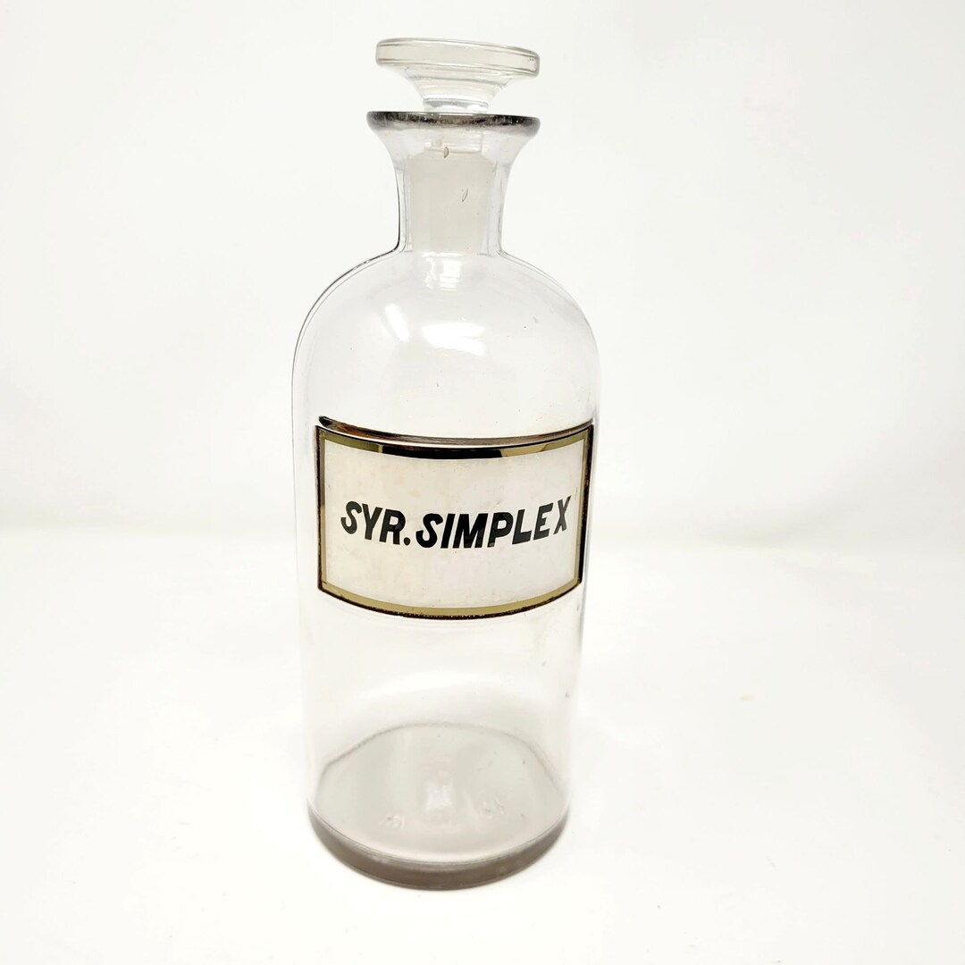 Antique Apothecary Jar Syrup Simplex Label Under Glass Ground Glass ...
