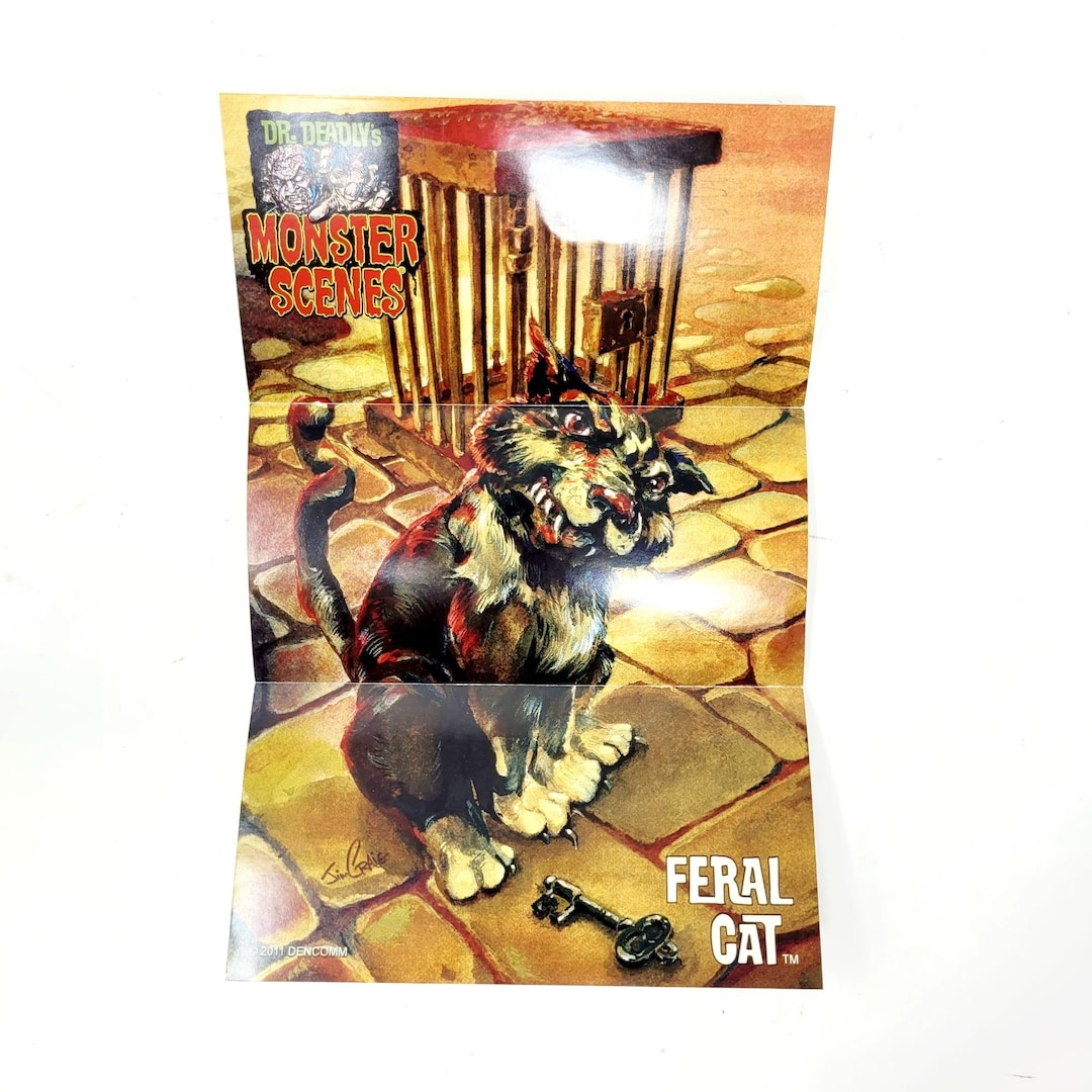Vintage Small Dr Deadlys Monster Scenes Feral Cat Poster Jim Craig 2011 ...