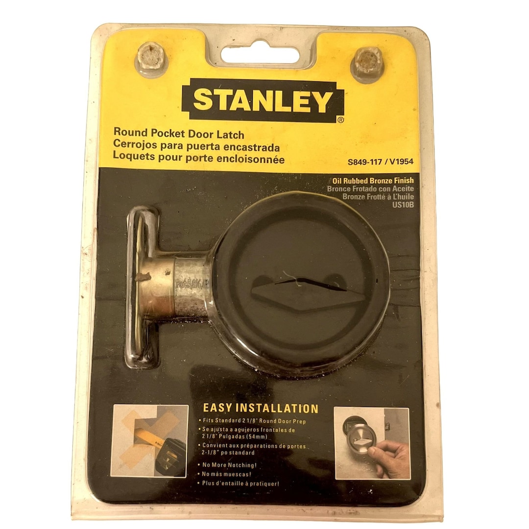 Stanley Hardware Round Pocket Door Latch Oil Rubbed Bronze Finish S849 ...