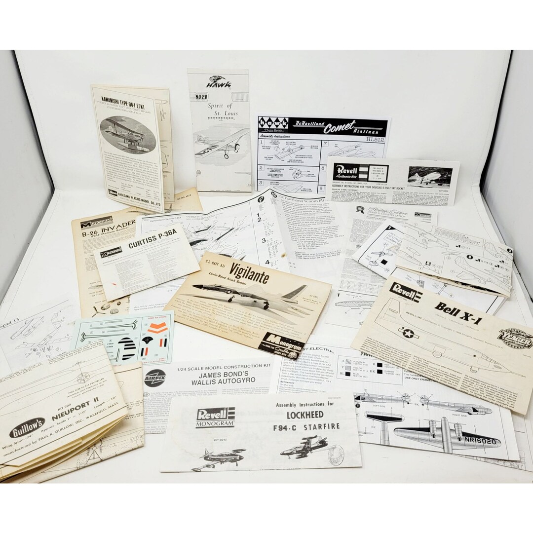 Vintage Assembly Directions for Model Kit Aircraft Helicopters Lot of ...