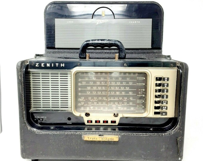 Vintage ZENITH Trans Oceanic Y600 6T40 Wave Magnet Tube Radio 1954 ...
