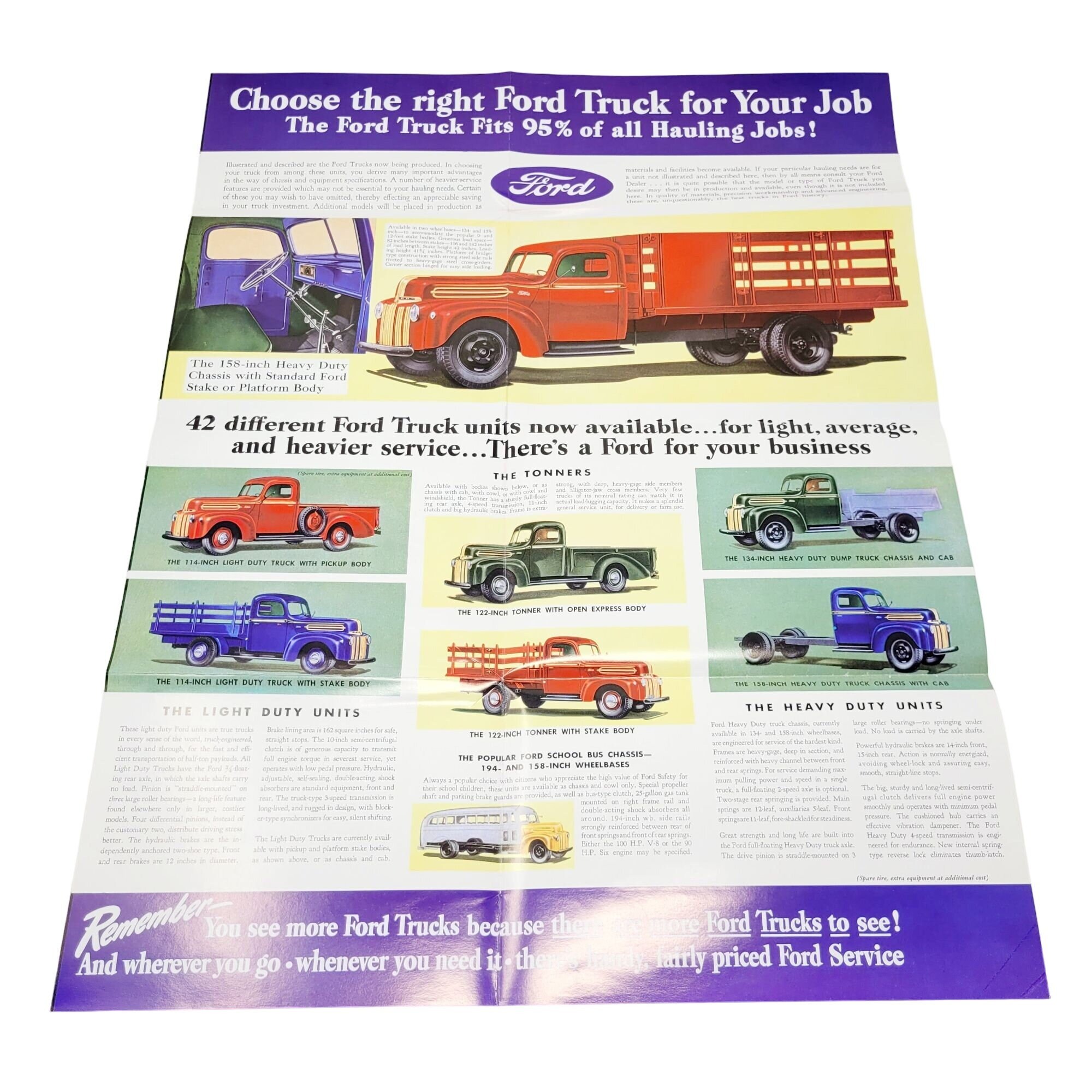 Vintage Ford Truck Advertisement Poster Replica Heavy and Light Duty ...