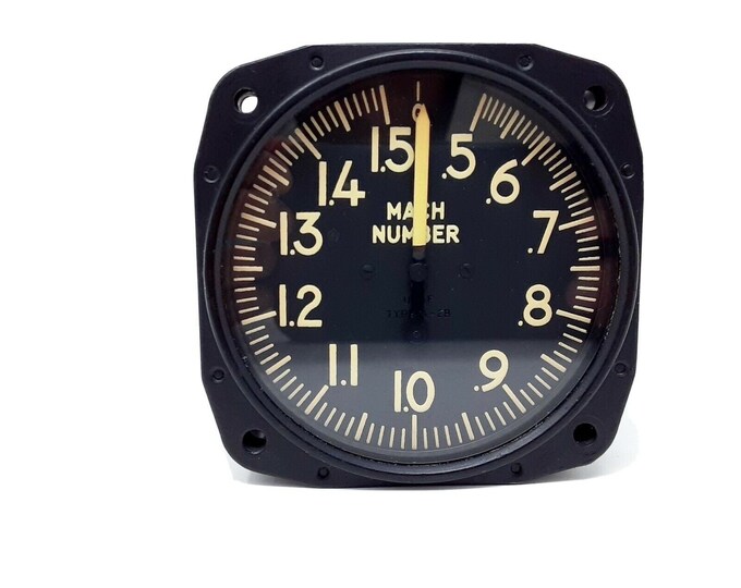 Kollsman Mach Speed Indicator MACHMETER Type A-2 F-86 Korean War NATO ...
