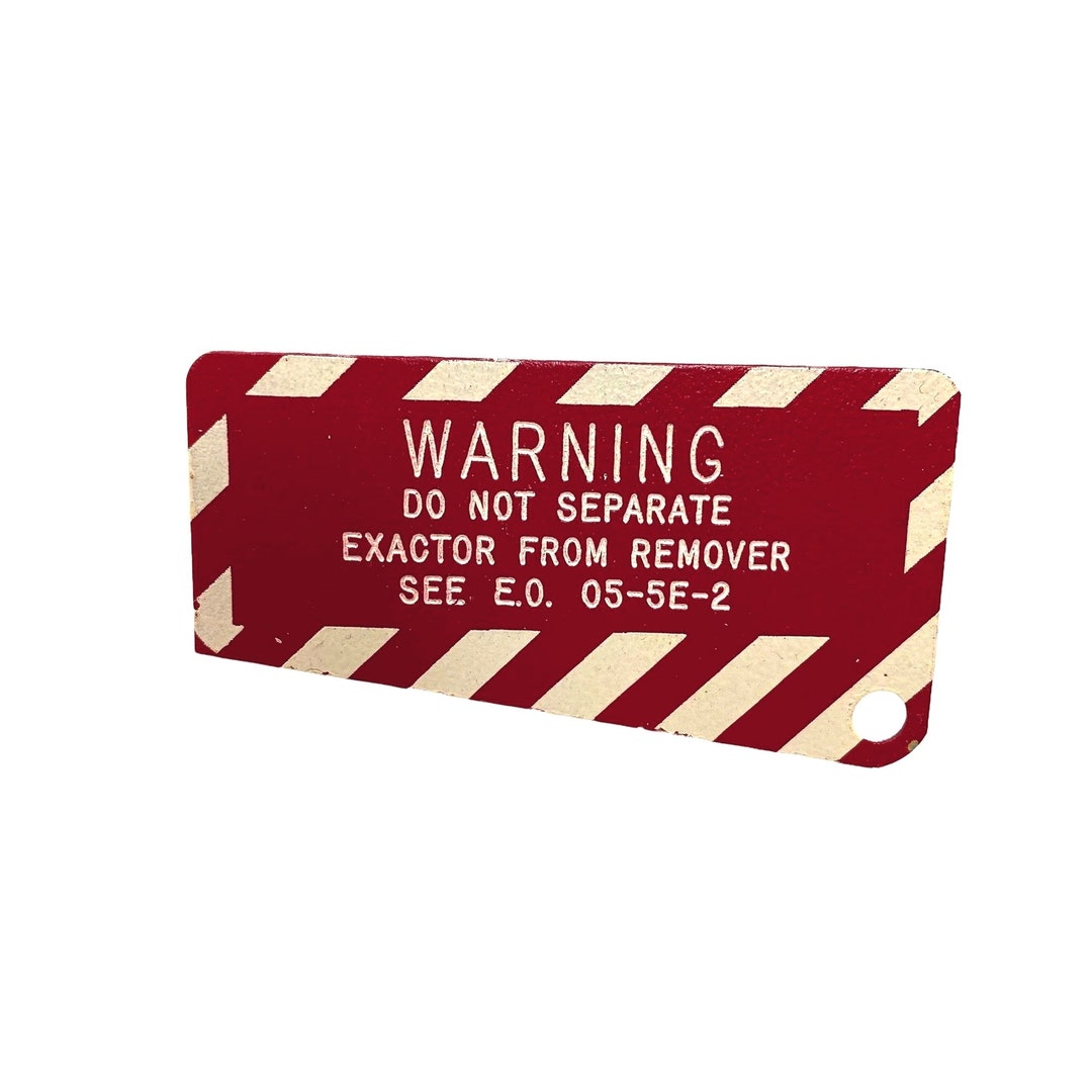 1 Vintage USAF Aircraft Aviation F86 Red Striped Warning Nameplate Jet ...