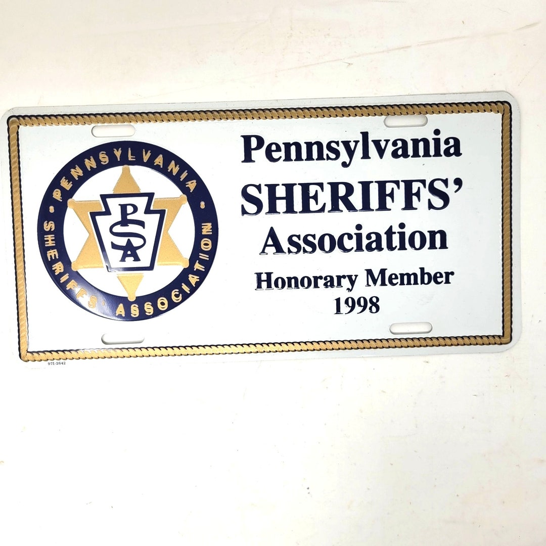 Vintage Pennsylvania Sheriffs Association Honorary Member 1998 Licence ...