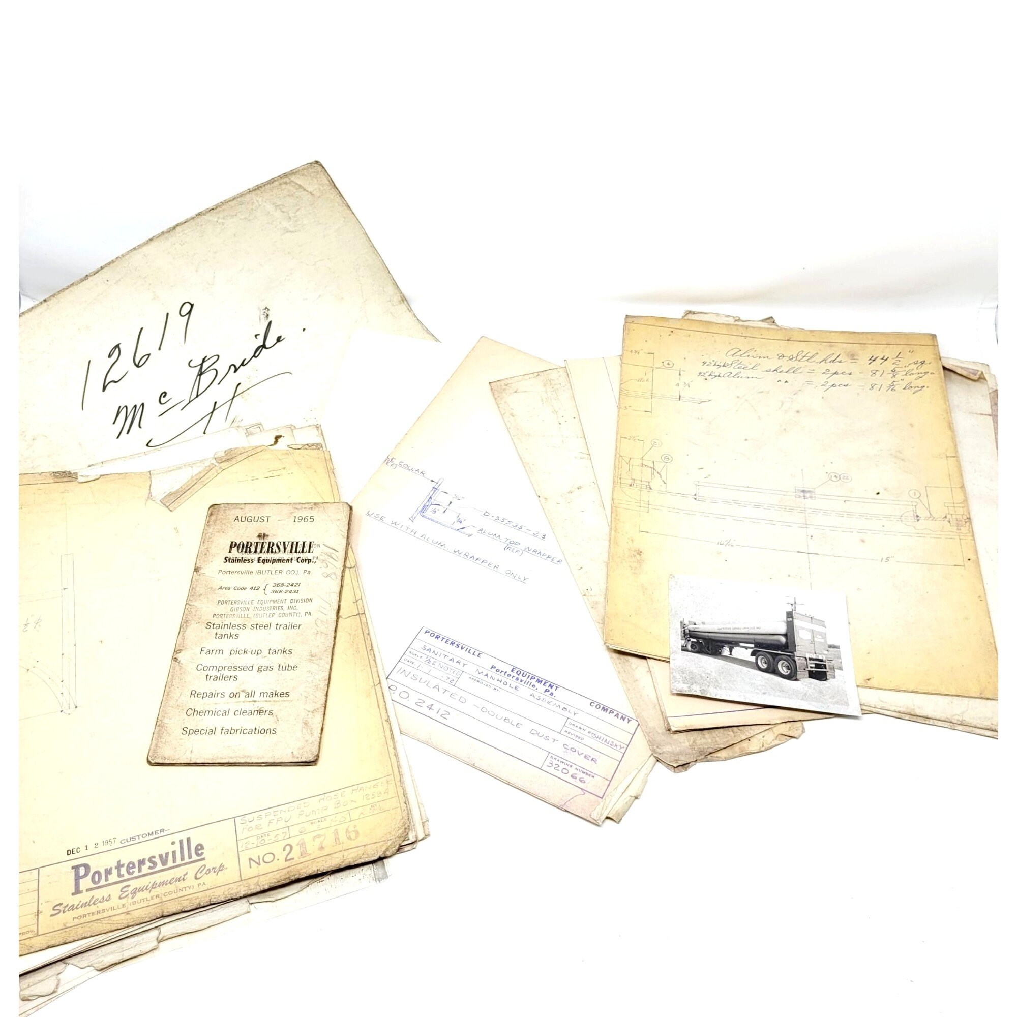 Vintage Blueprints Lot of 15 Portersville Equipment Company Allied ...