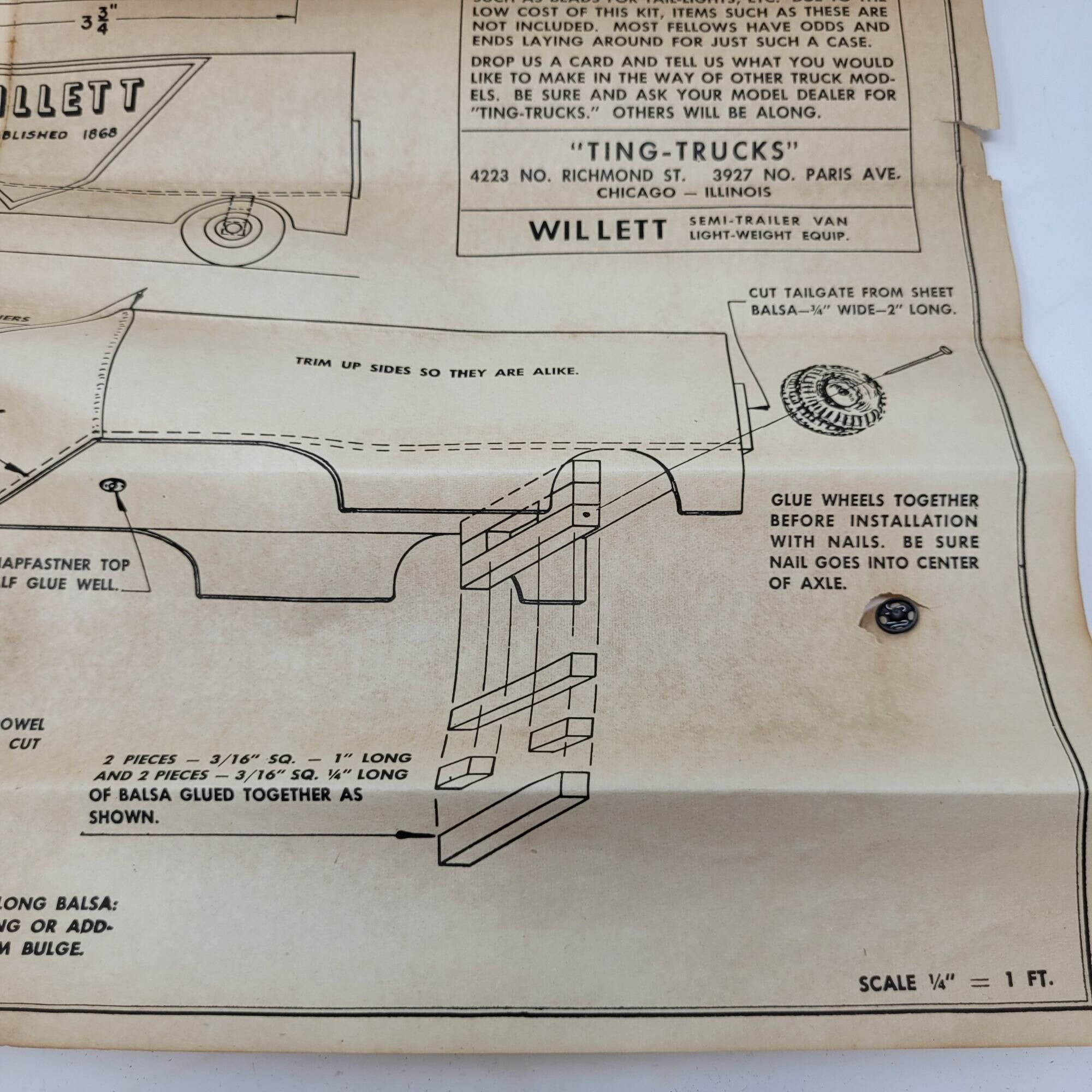 Vintage Rare 1930 Original Ting Trucks Balsa Wood Model Kit - Etsy
