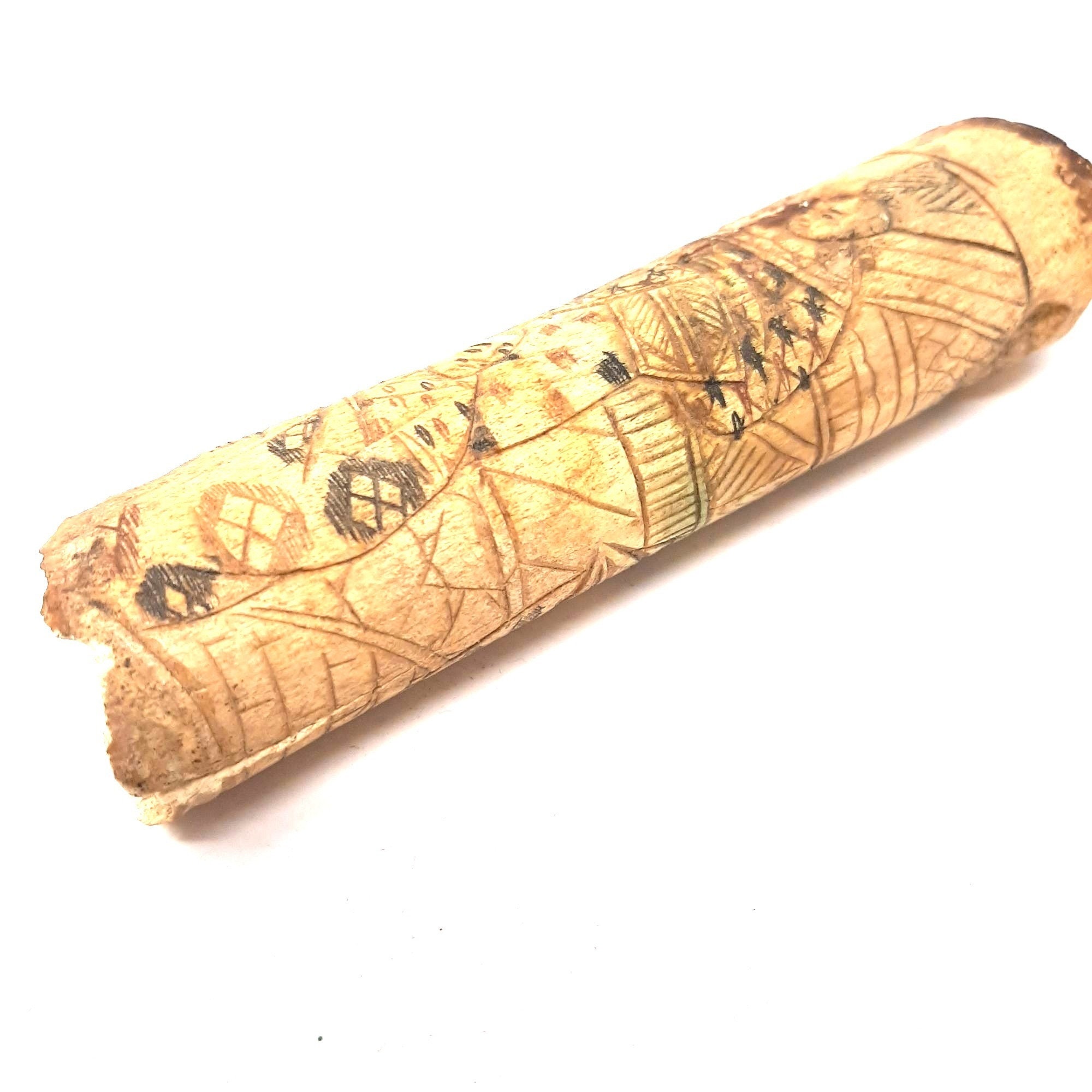 Antique Asian Japanese Tanto Ceremonial Dagger Carved Bone Handle Sword ...