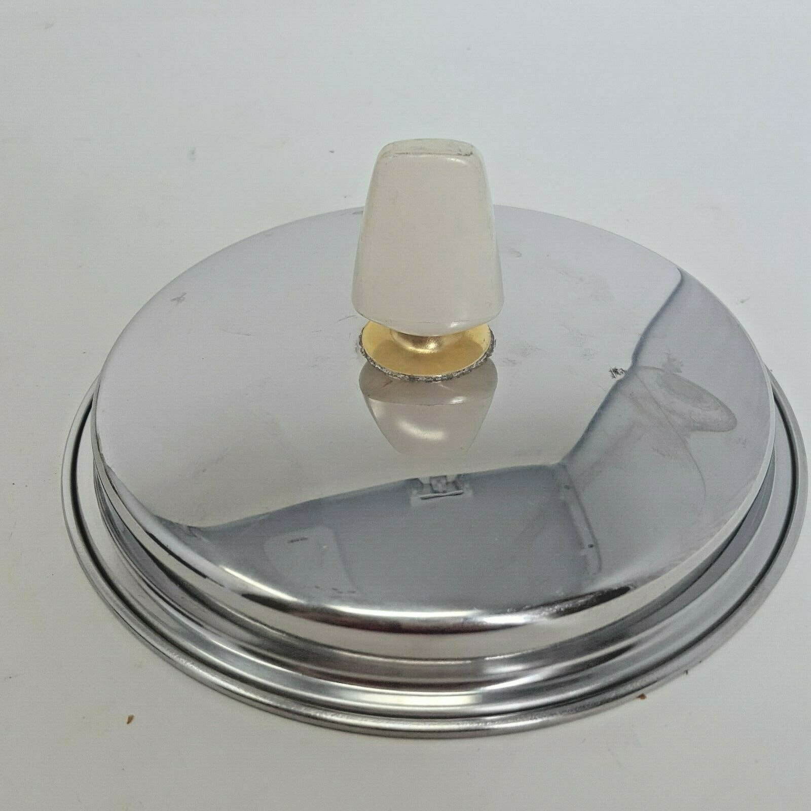 Vintage Stainless Replacement Pot Lids White Bakelite MCM Handle Knob 6 ...