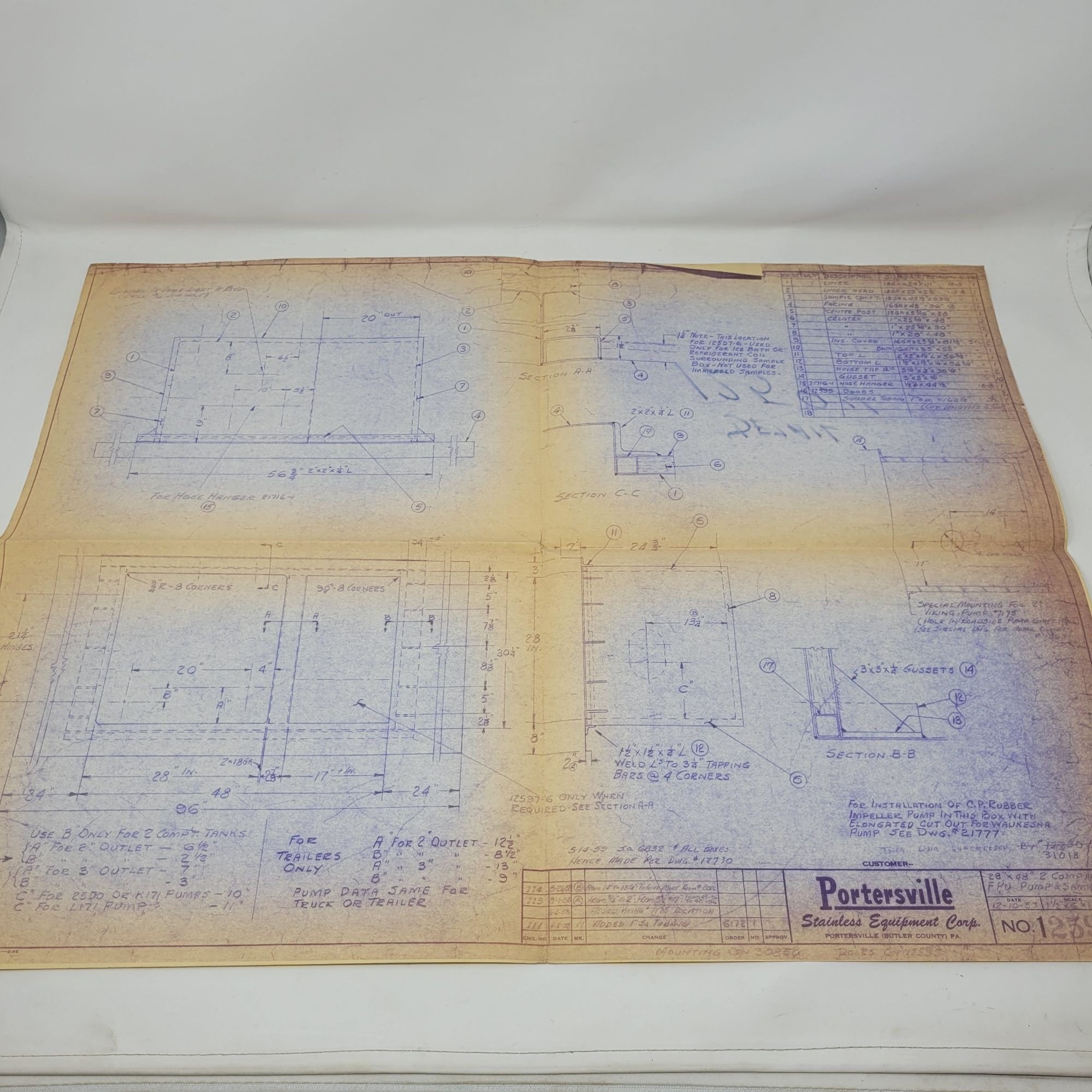 Vintage Blueprints Lot of 15 Portersville Equipment Company Allied ...