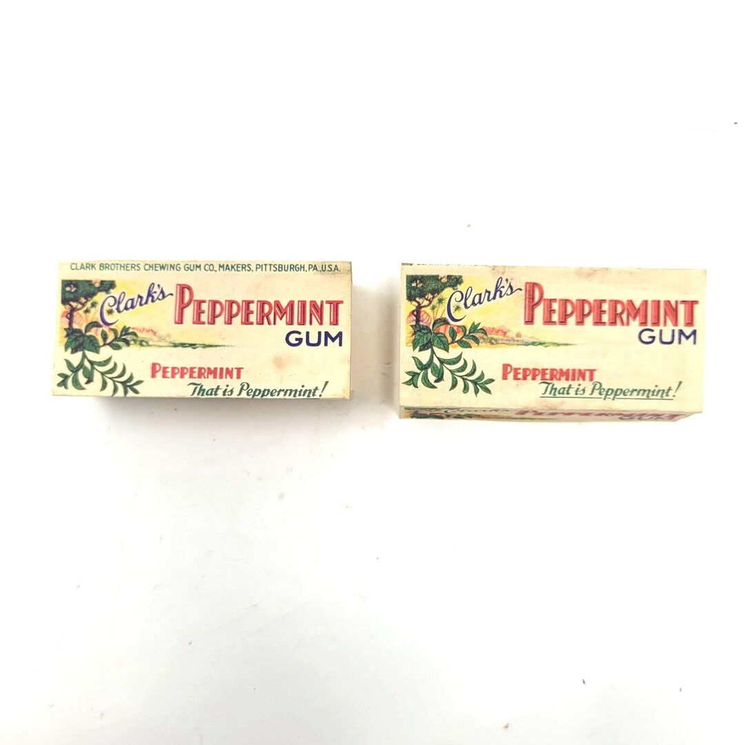 Vintage Clark's Peppermint Gum Wrappers 2 Original Certificates ...