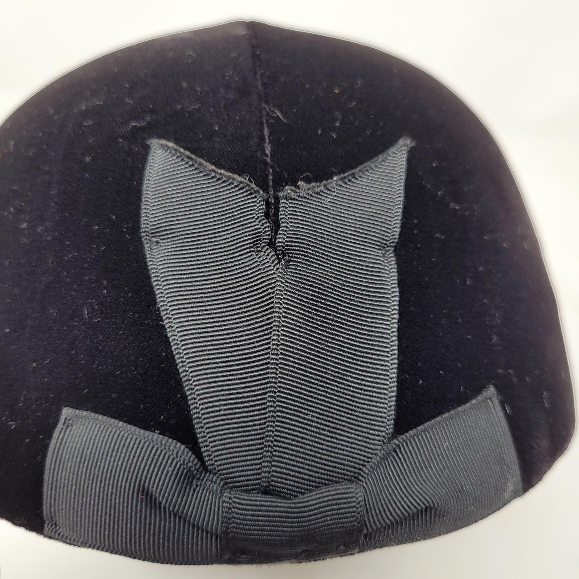 Vintage English Riding Helmet Black Velvet Equestrian Hunt Cap Size 6 3 ...