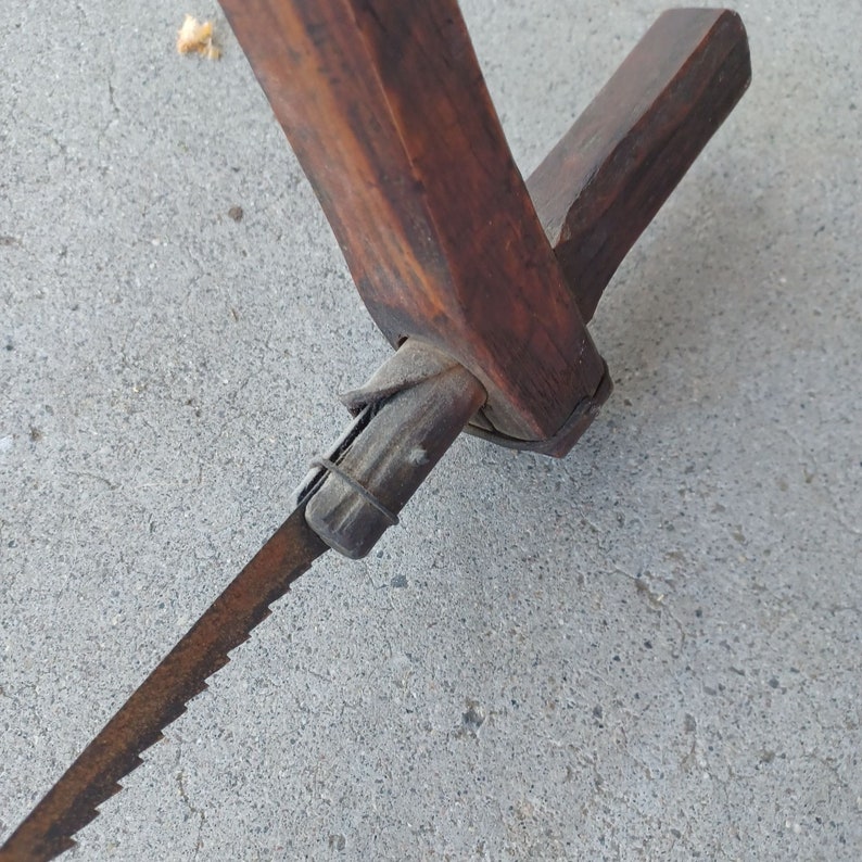 Antique Primitive Handmade Bow Saw Turning Saw Buck Saw Woodworking 20 ...